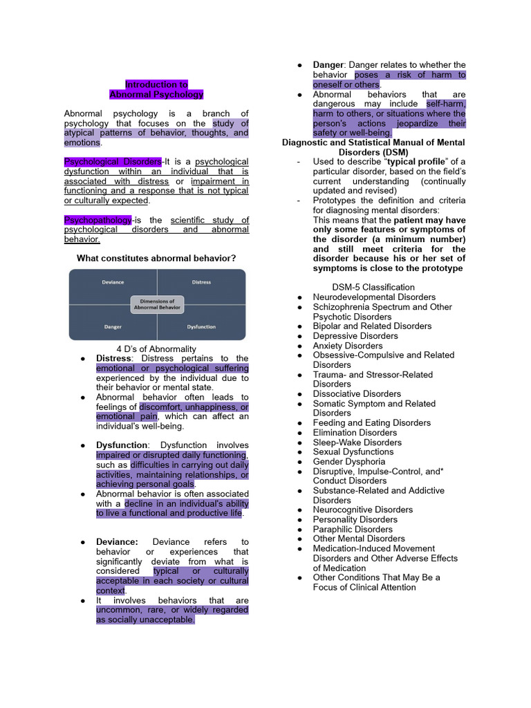 Understanding Abnormal Psychology | PDF | Mental Disorder | Abnormal ...