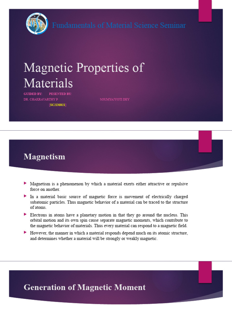 Magnetic Properties of Materials | PDF | Magnetism | Magnetic Field
