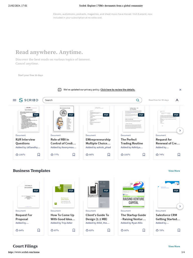Scribd - Explore 170M+ Documents From A Global Community | PDF | Computing