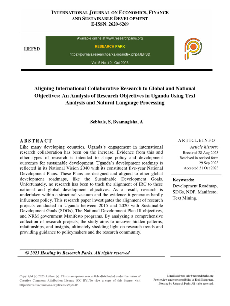 Aligning International Collaborative Research To Global and National ...