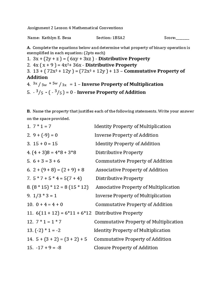 Mathematical Conventions | PDF
