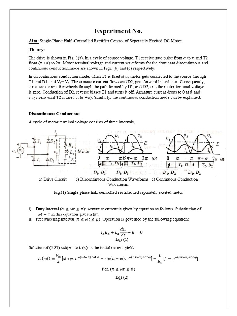 EXP01 | Download Free PDF | Rectifier | Electric Motor