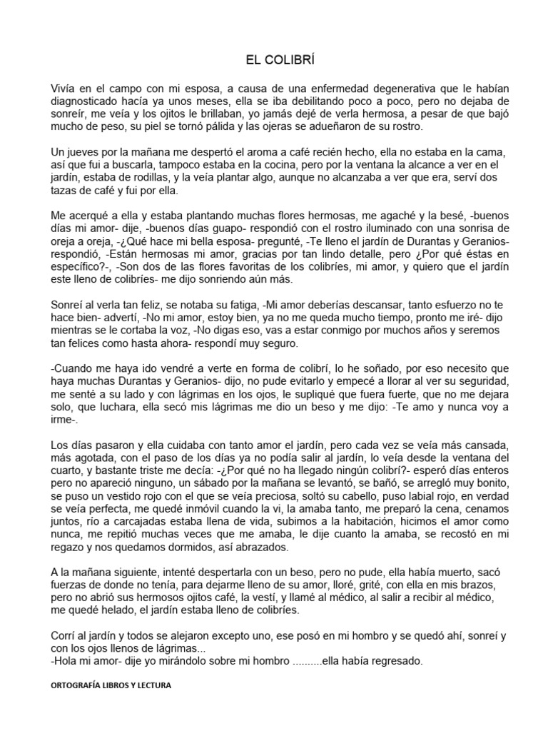 Act. El Colibrí | PDF