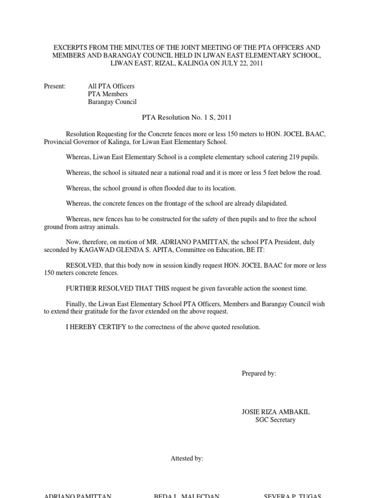 Pta Resolution No. 1 | PDF | Schools