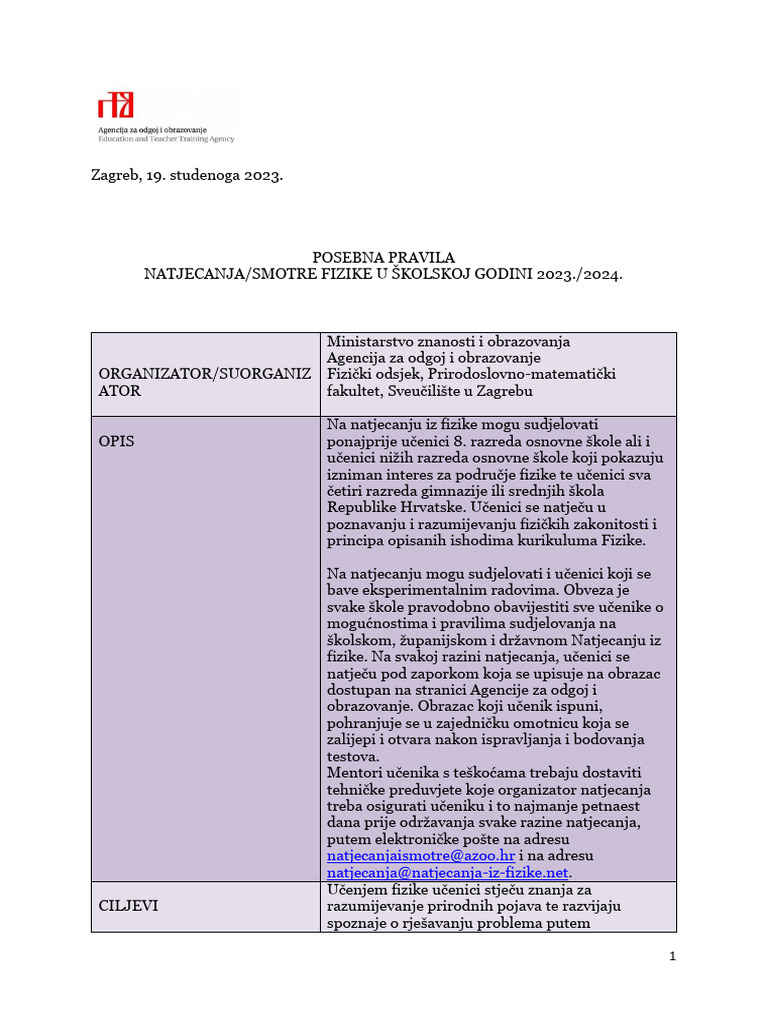 Posebna-Pravila 2024 Fizika | PDF