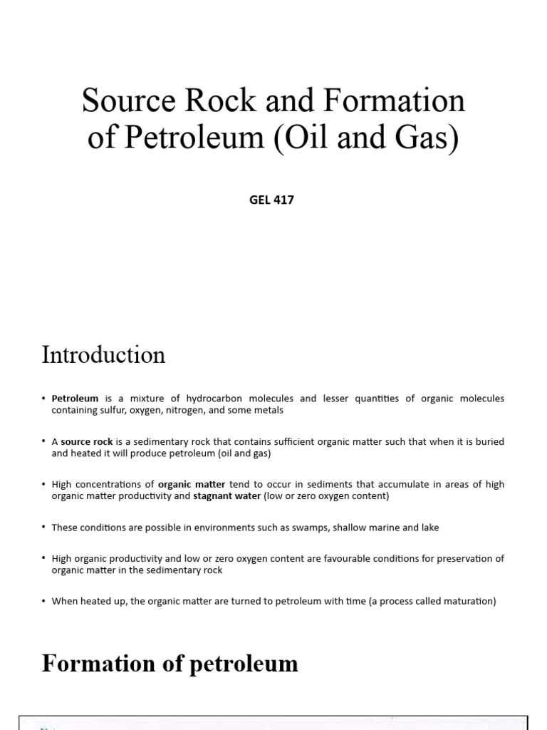 Source Rock and Formation of Petroleum (Oil 2 | PDF | Petroleum | Chemistry
