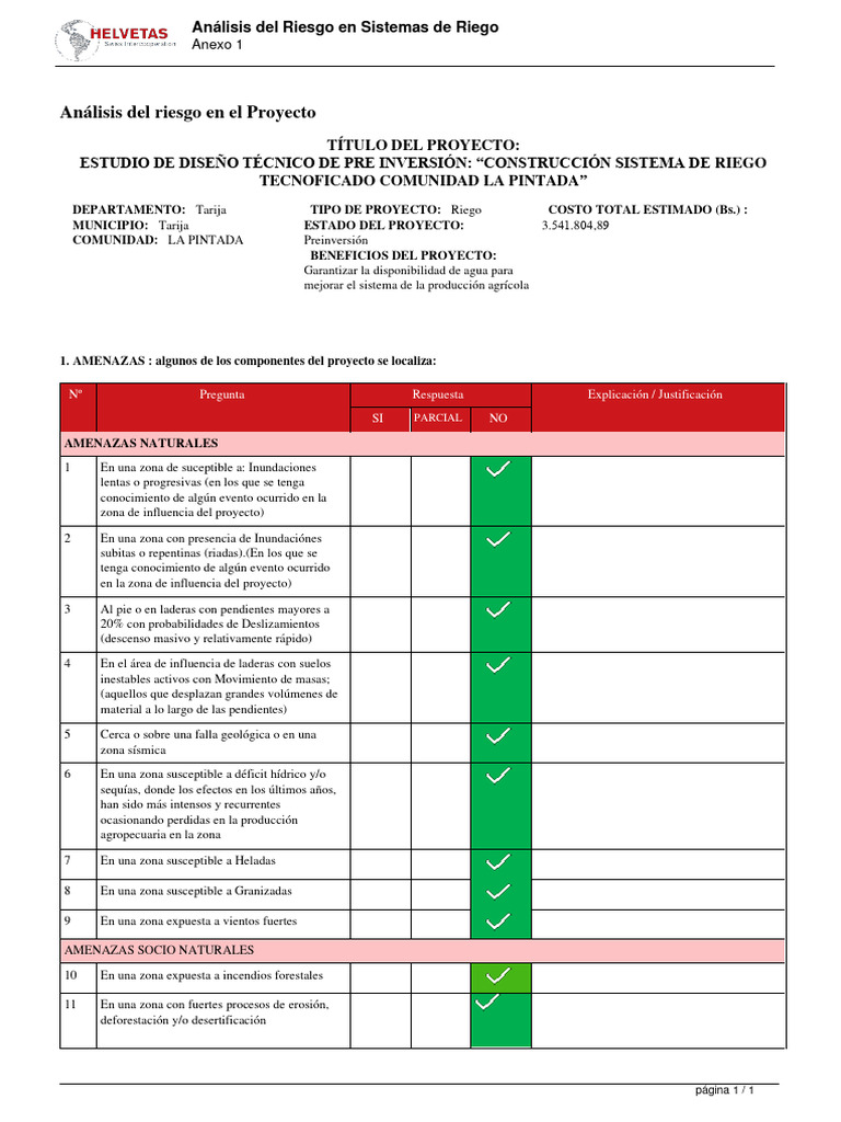 Analisis Del Riesgo | PDF | Riego | Inundar