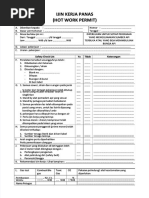 Formulir Izin Kerja Panas (Hot Work) | PDF