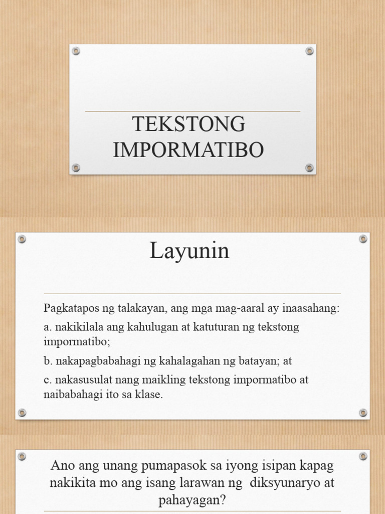 Tekstong Impormatibo | PDF
