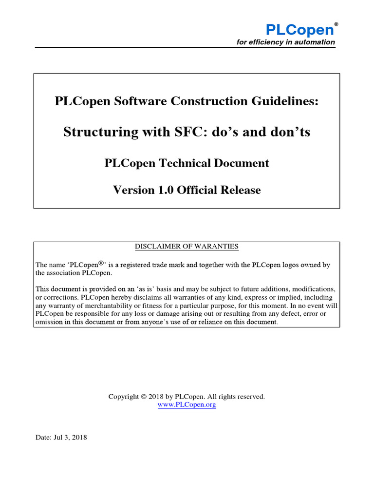 Plcopen Rules SFC Version 1.0 | PDF | Programming | Computer Program