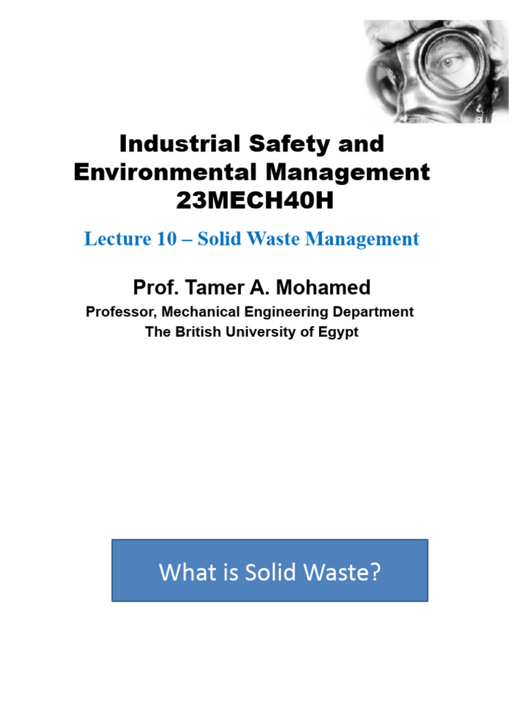 Environmental - Lecture 10 | PDF | Waste | Municipal Solid Waste