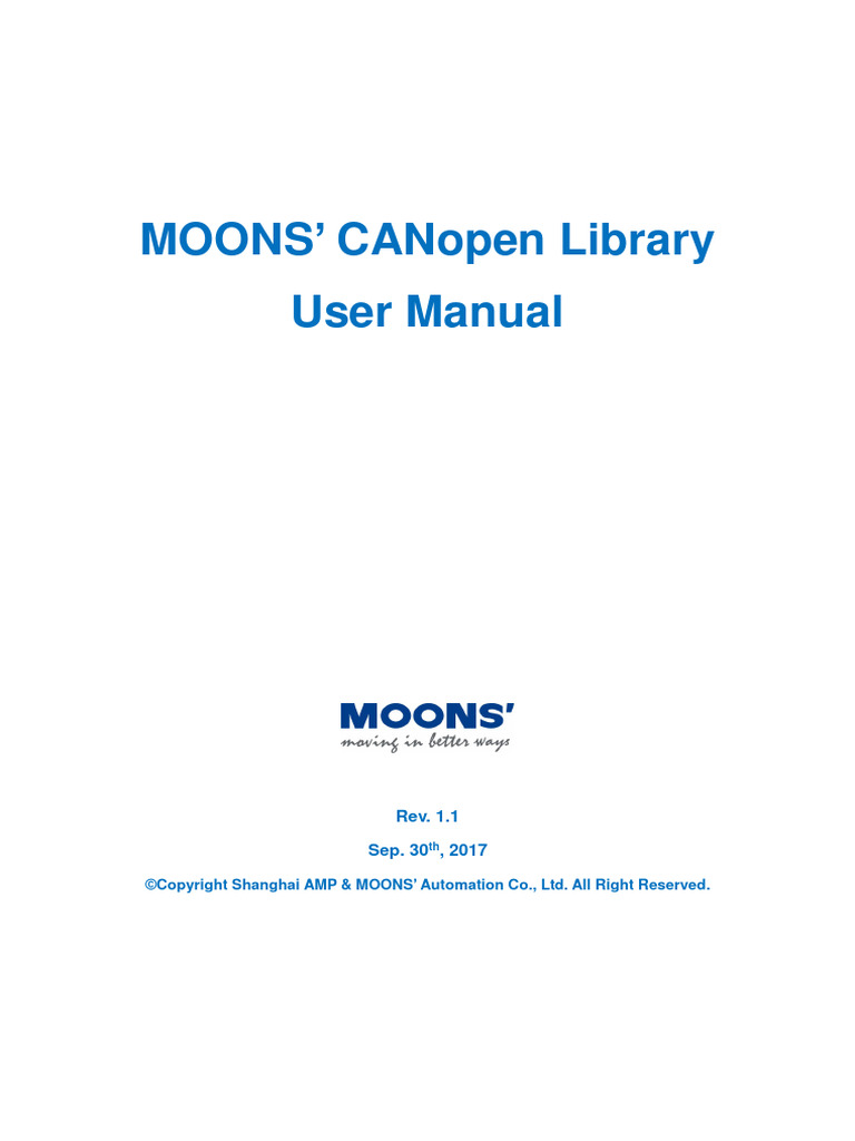 MOONS' CANopen Library User Manual | PDF | Pointer (Computer Programming) | Integer (Computer ...