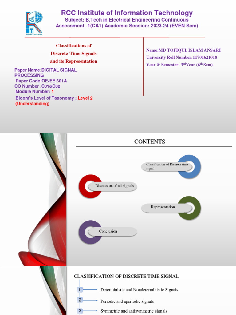 Digital Signal Processing | PDF | Discrete Time And Continuous Time | Electronics