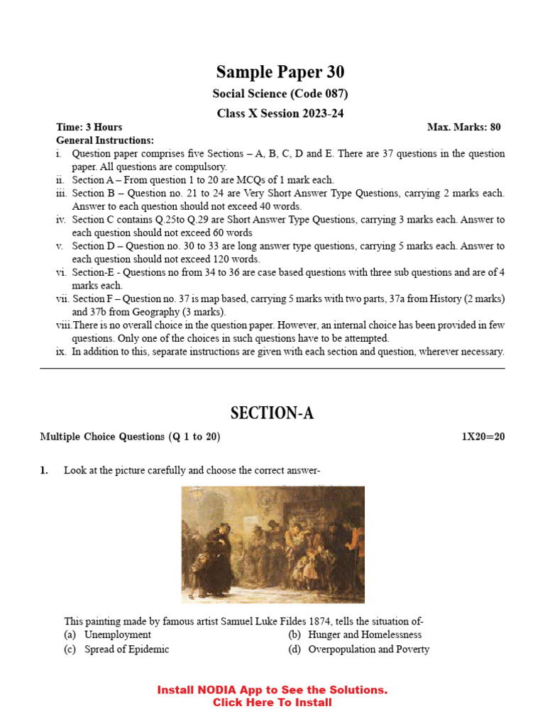 SS Sample Paper 30 Unsolved | PDF | Body Mass Index | Mahatma Gandhi