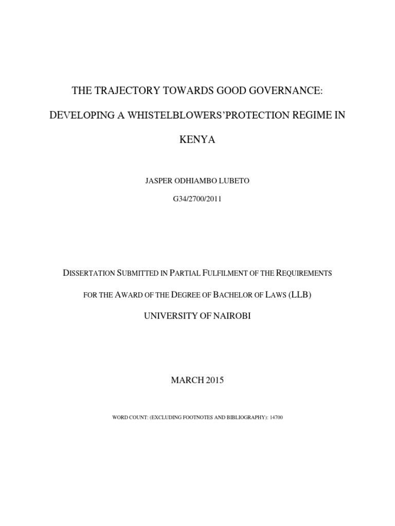 Whistleblower Protection in Kenya | PDF | Whistleblower | Witness