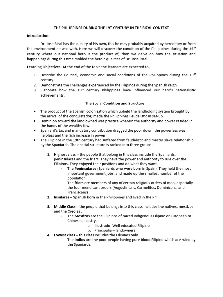 Rizal Topic 2 | PDF | Philippines | Trade