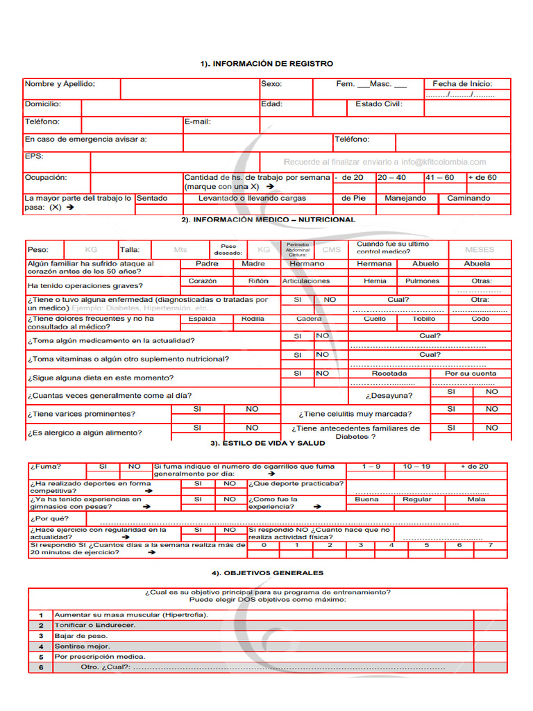Anamnesis Deportiva Nic | PDF