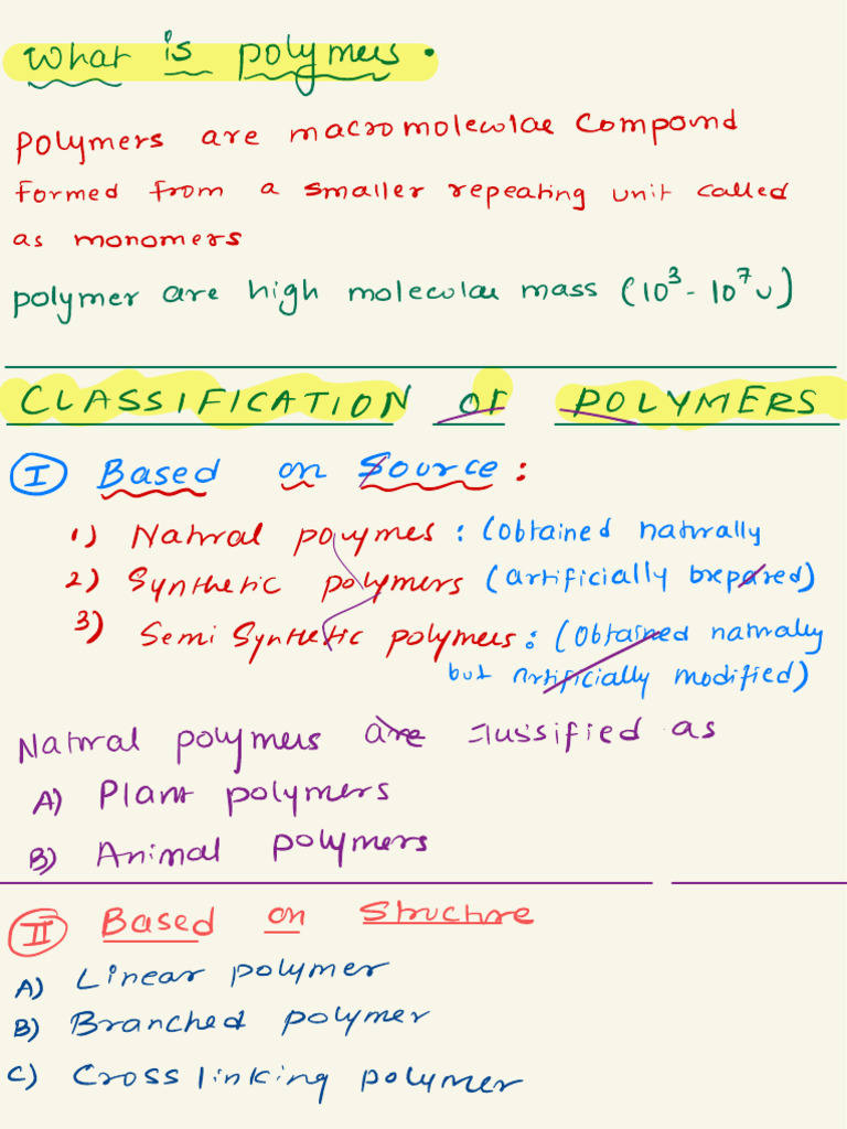 Chem Ch15 NIE Premium NOtes | PDF | Polymers | Polyethylene