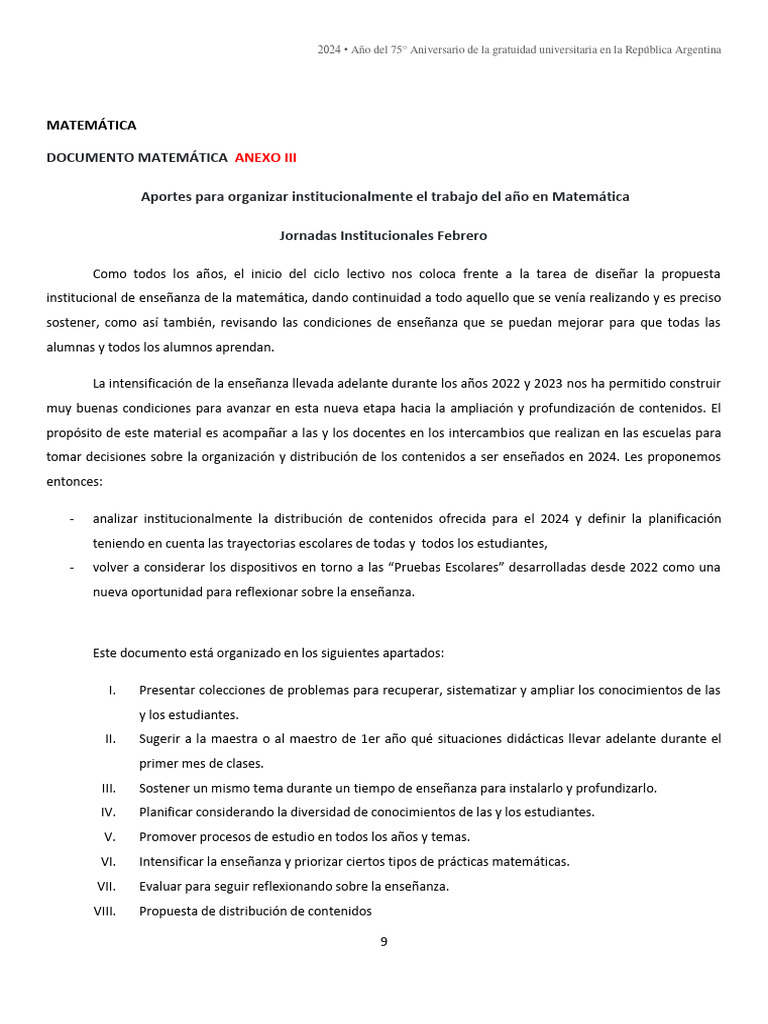 ANEXO III Matemática | PDF | Enseñando | División (Matemáticas)