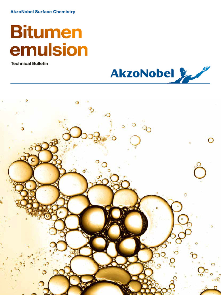 Bitumen Emulsion-Technical Bulletin AkzoNobel | PDF | Emulsion | Road Surface