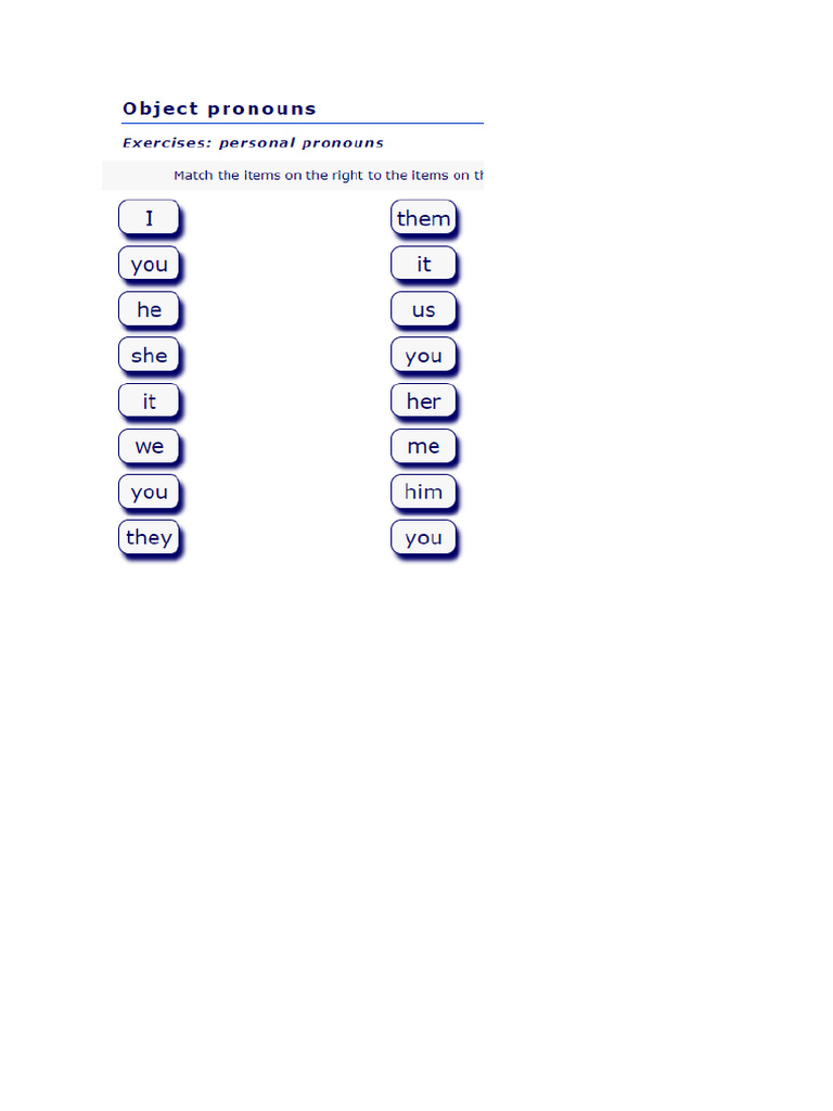 Object Pronouns Exercise | PDF