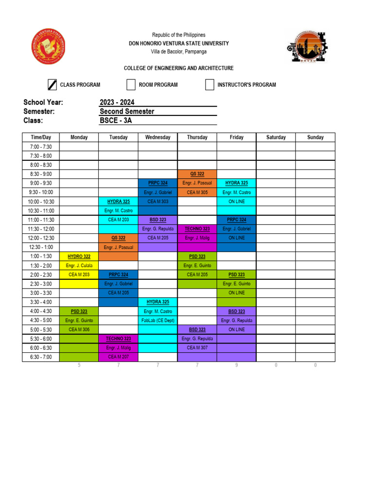 3rd Year Class Program 2nd Semester 2023 2024 As of February 4 2024 ...