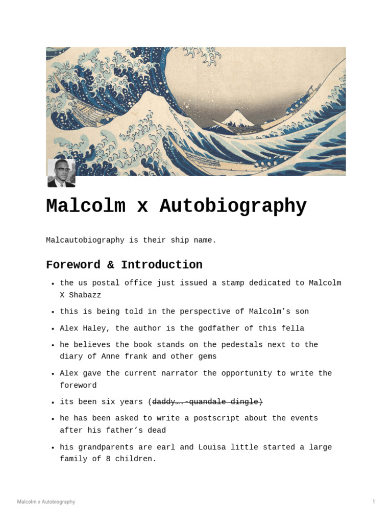Malcolm X Autobiography | PDF | Malcolm X