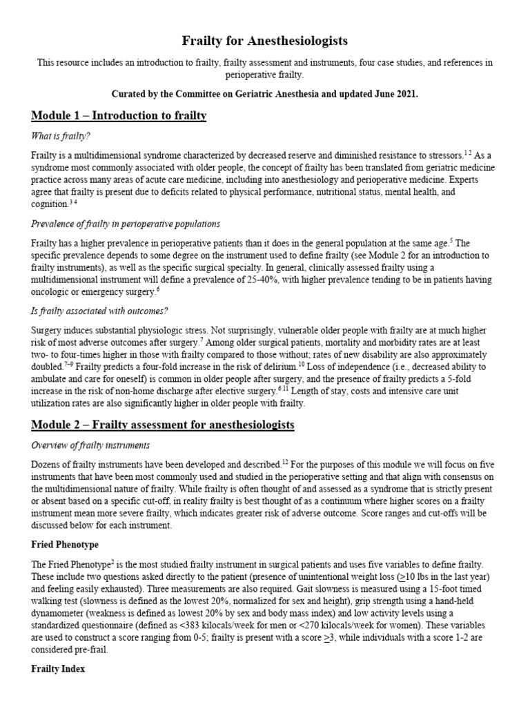 CoGA Frailty Tool Kit June 2021 | PDF | Surgery | Geriatrics