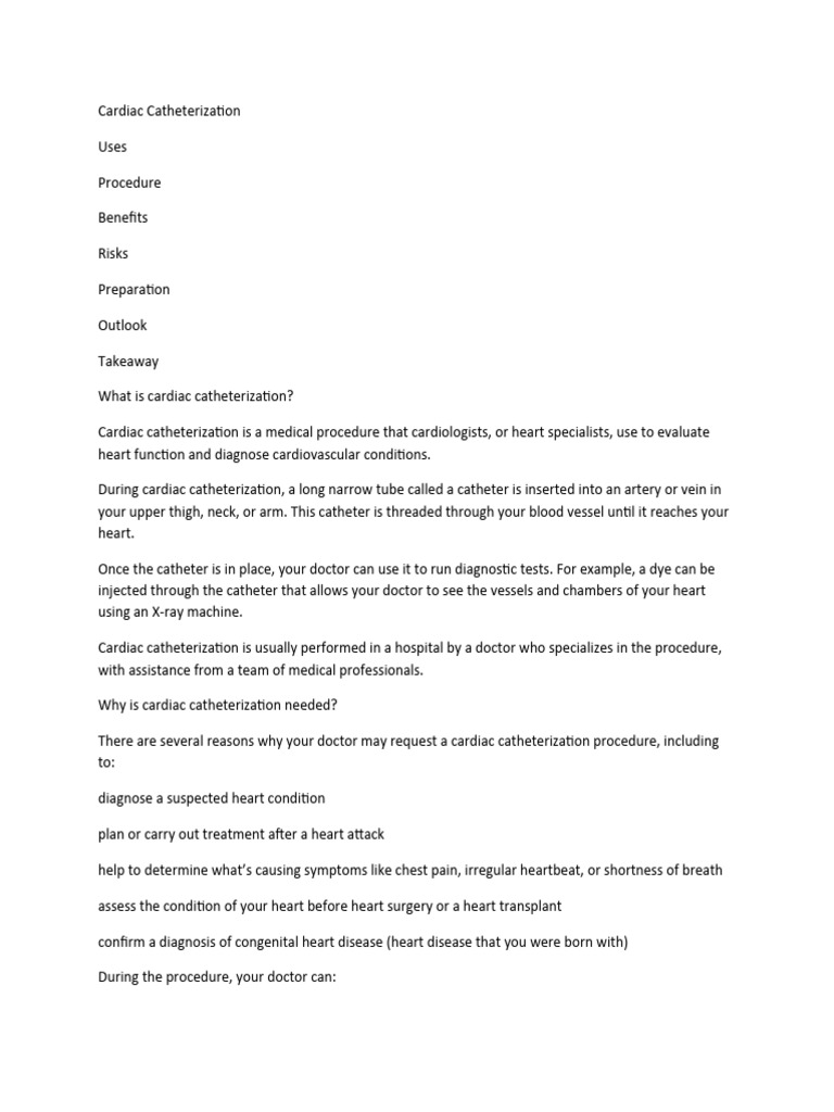 Cardiac Cathe | PDF | Cardiology | Heart
