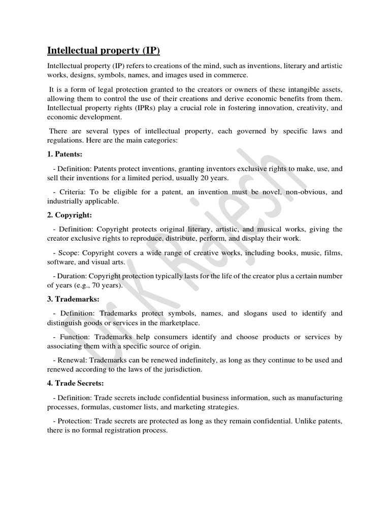 Introduction To Intellectual Property | PDF | Intellectual Property | Copyright