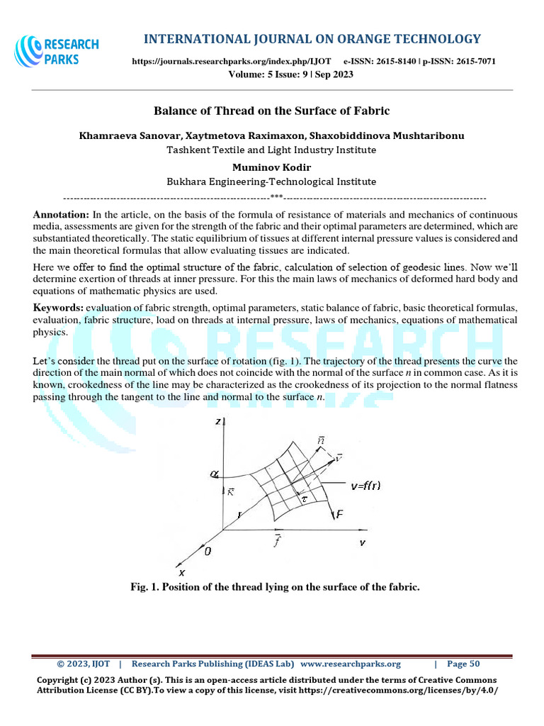 Balance of Thread On The Surface of Fabric | PDF | Creative Commons ...
