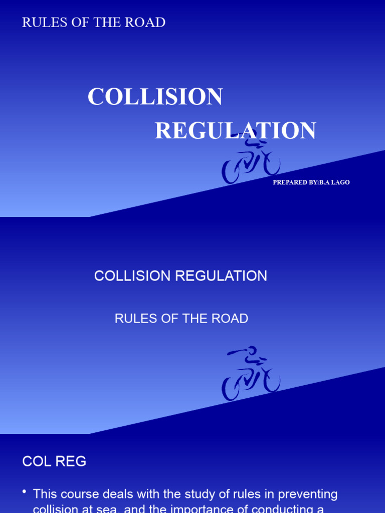 Col Reg 1 10 Prelim 1 | PDF | Traffic | Transport