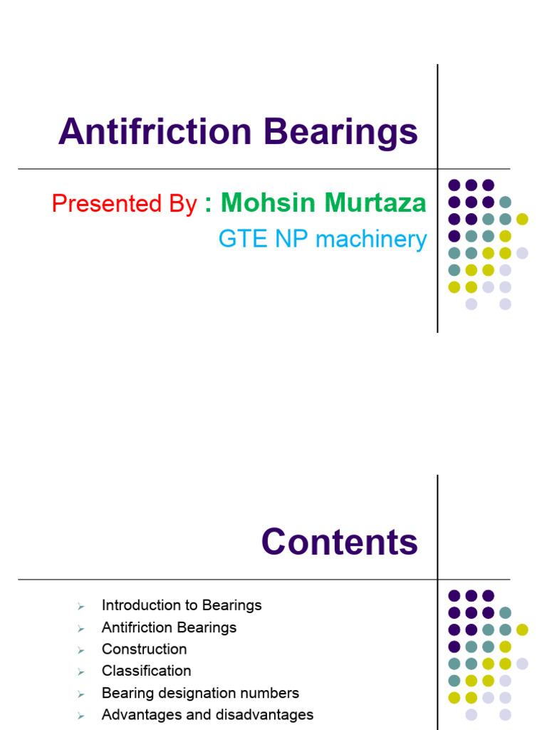 Types and Classification of Antifriction Bearings | PDF | Bearing ...