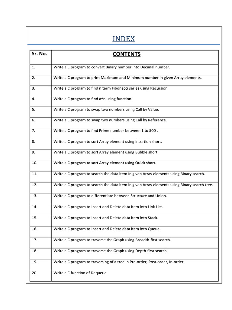 Programming in C' & Data Structure Lab | PDF