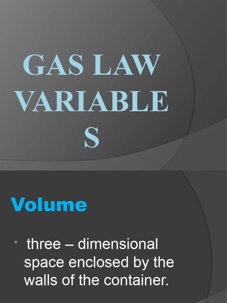 Gas Law Variables & Unit Conversion | PDF