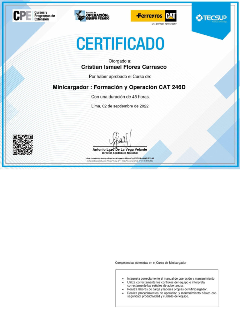 Certificados Tecsup | PDF