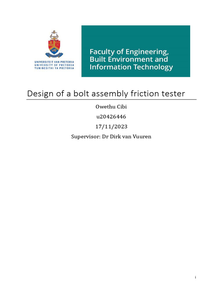 Bolt Thread Coefficient of Friction Tester | PDF | Bearing (Mechanical ...