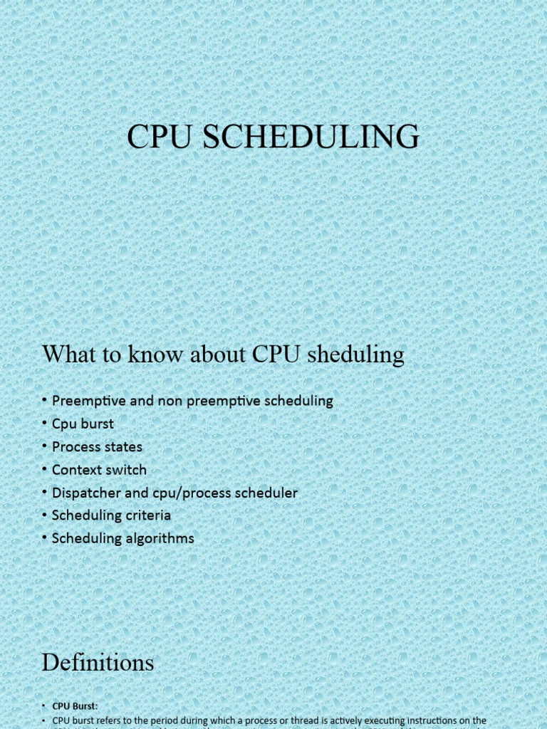 Cpu Scheduling | PDF | Thread (Computing) | Scheduling (Computing)
