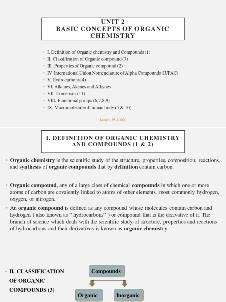 (Basic Concept of Organic Chemistry) Organic | PDF | Chemistry ...