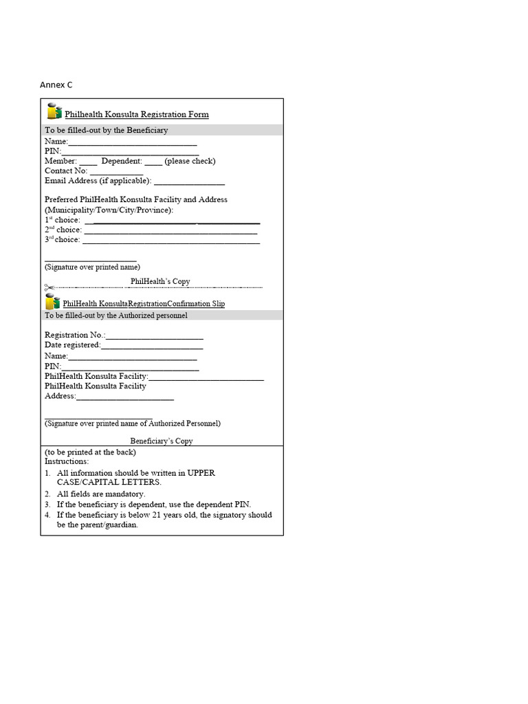 PhilHealth Konsulta Registration Form | PDF