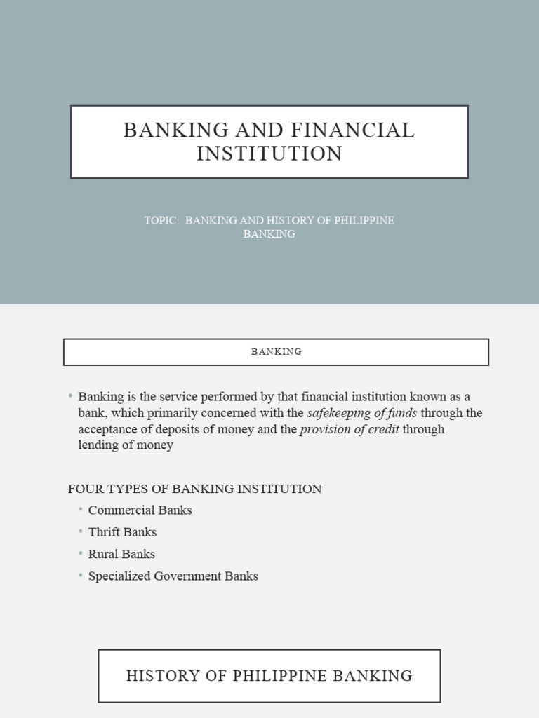 Types of Banks in the Philippines | PDF | Banks | Savings And Loan ...