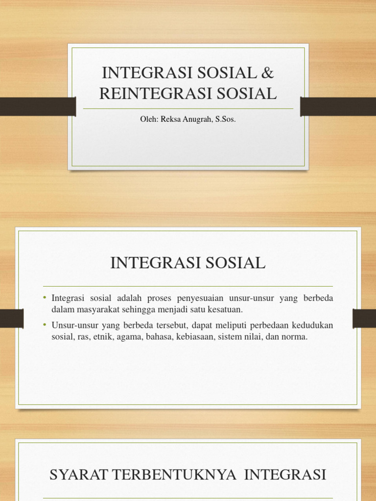 Integrasi Sosial & Reintegrasi Sosial | PDF | Sejarah