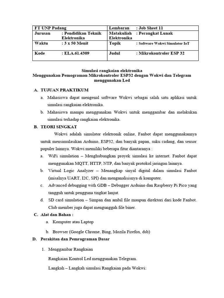 Blinking Led Dengan ESP32 Via Bot Telegram | PDF