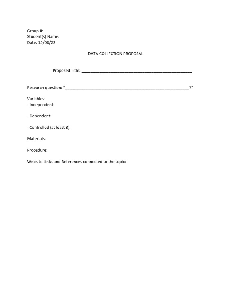 Data Collection Proposal Template | PDF