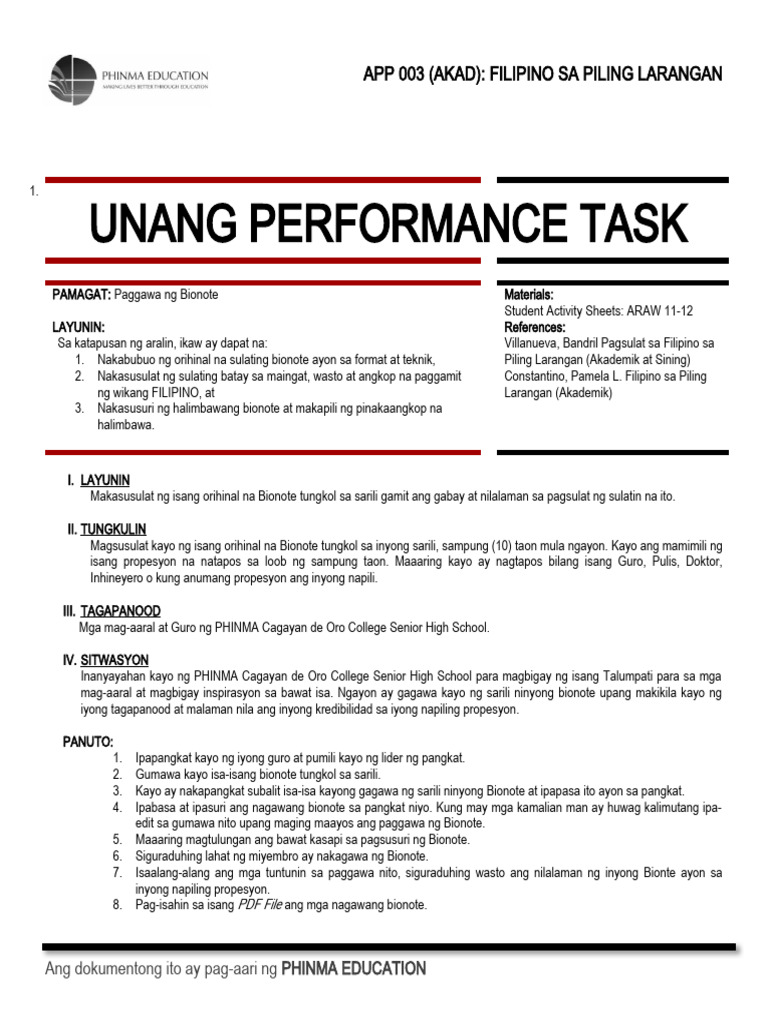 App 003 Akad Unang Performance Task | PDF