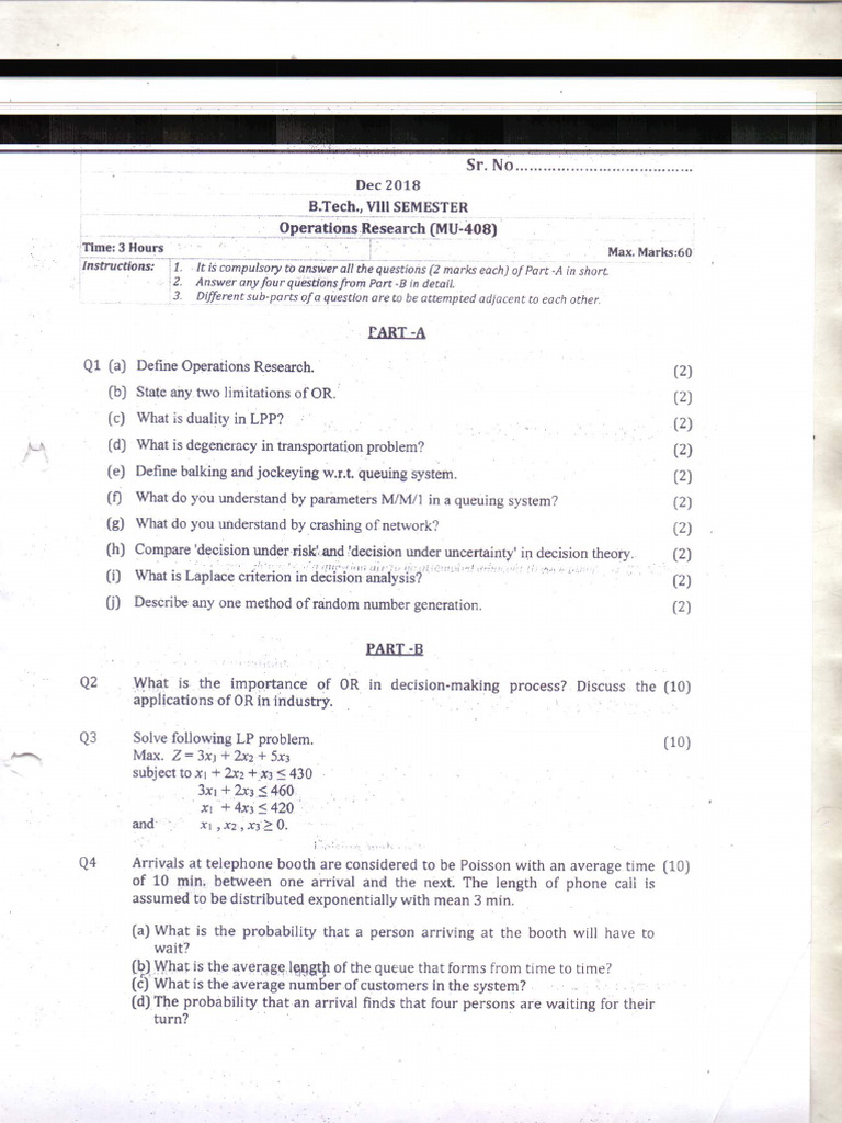 O R | PDF | Mathematical Optimization | Applied Mathematics