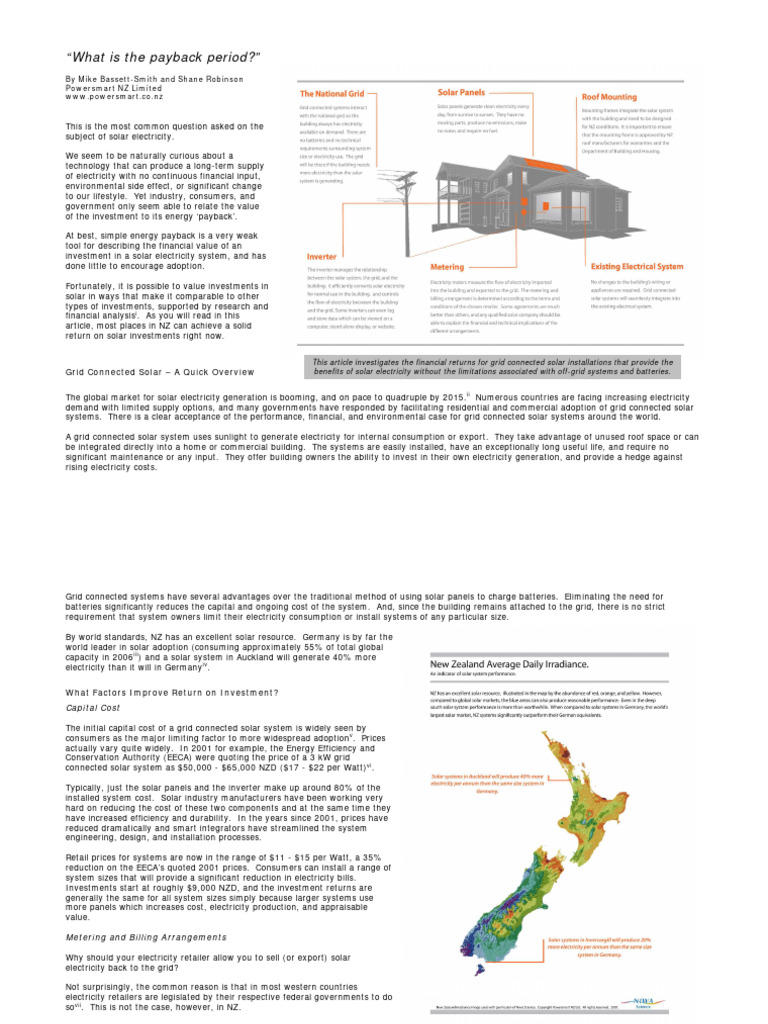 What Is The Payback Period For Solar | PDF | Solar Power | Electrical Grid