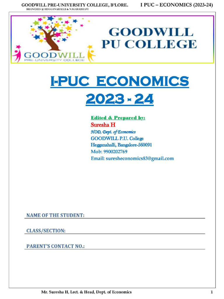 I Puc Eco Notes (2023 24) GW | PDF