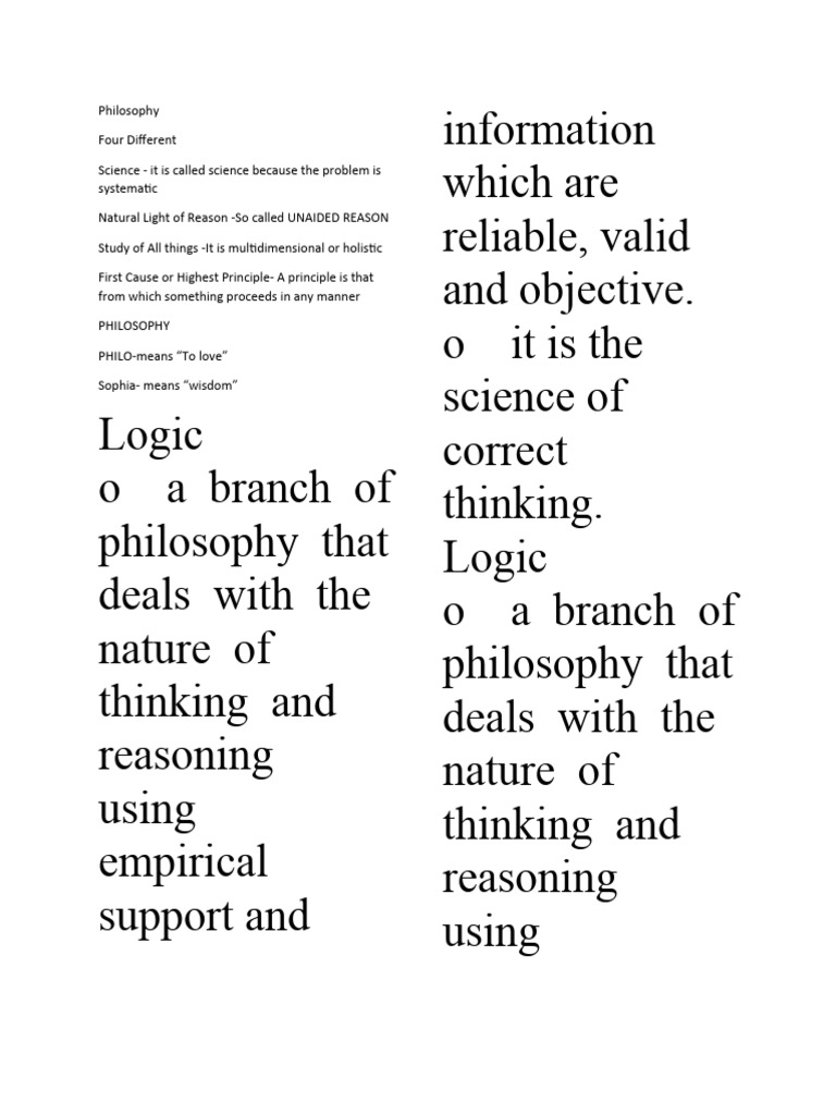 Philosophy | PDF | Reason | Logic