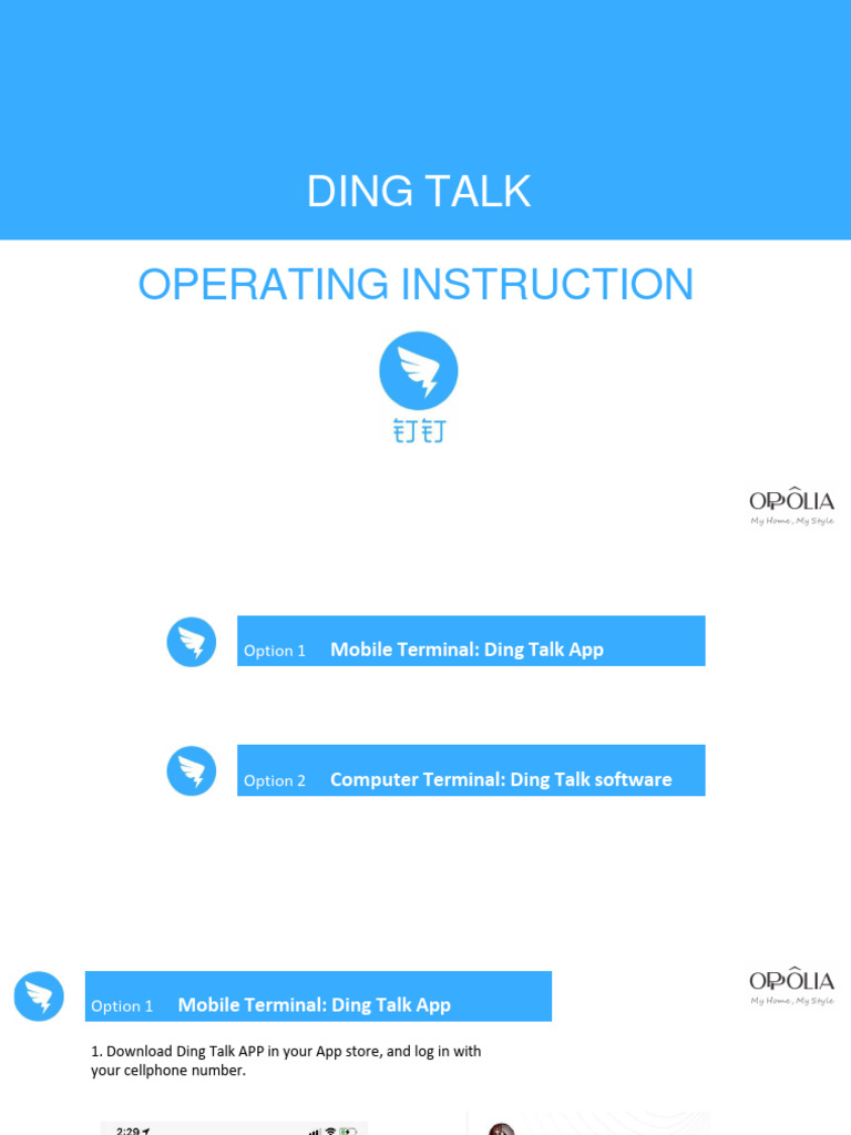 Ding Talk Operating Instruction | PDF | Mobile Phones | Mobile App